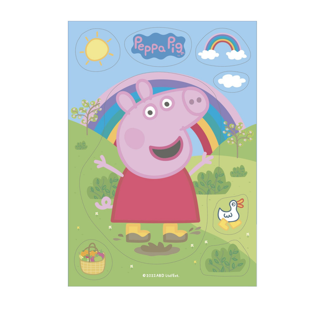 Sagoma Di Torta Di Wafer Con Peppa Pig Design