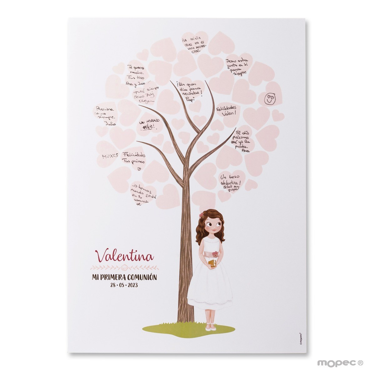 Foglio Firma Bambina Comunione Con Abito Corto 42X29 5Cm