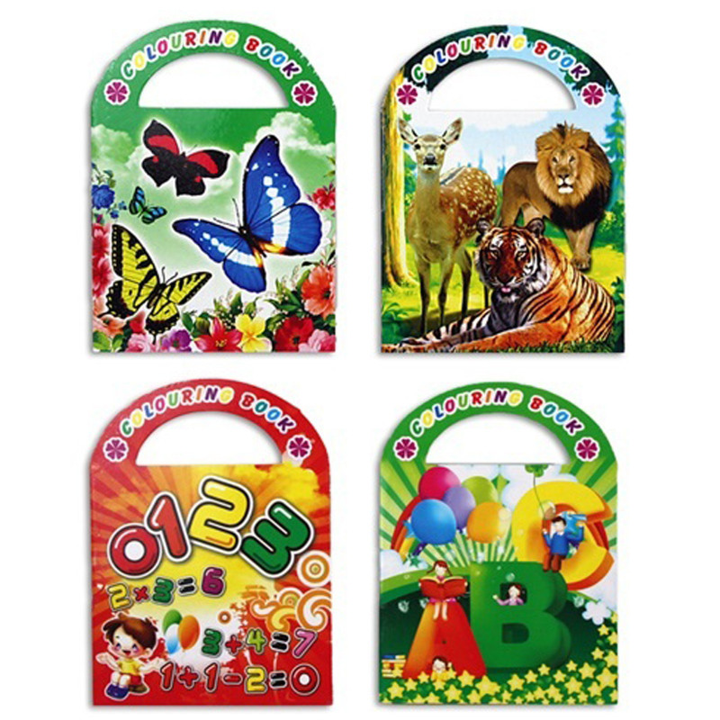 Libro Da Colorare Con Adesivi E Scatola Di Pastelli In Una Borsa Regalo ...